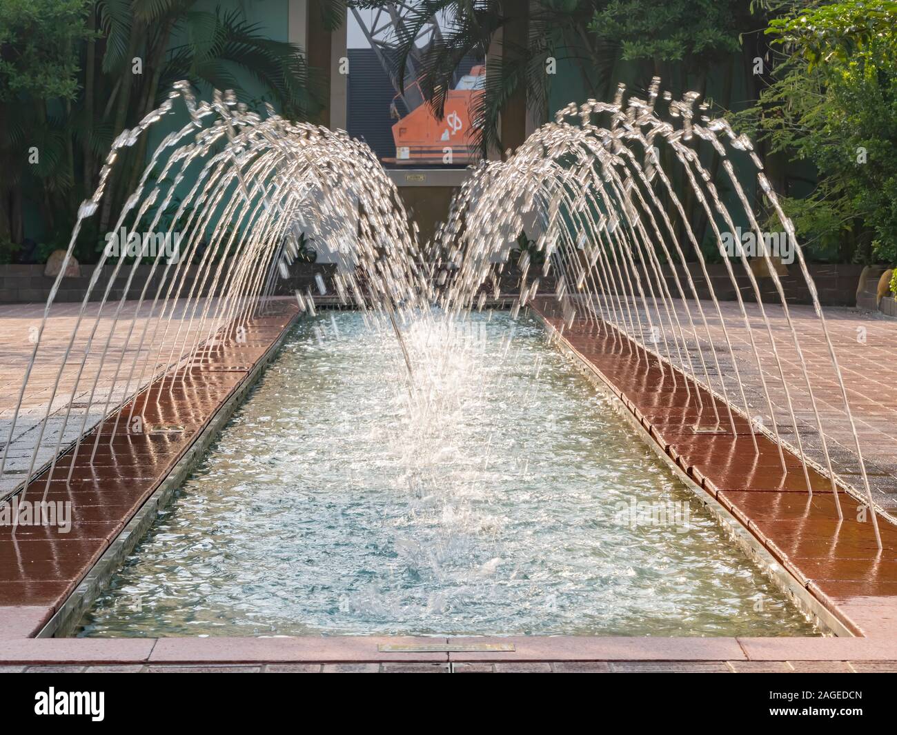 Water fountain, tunnel at Fisherman's Wharf, Macau, China Stock Photo ...