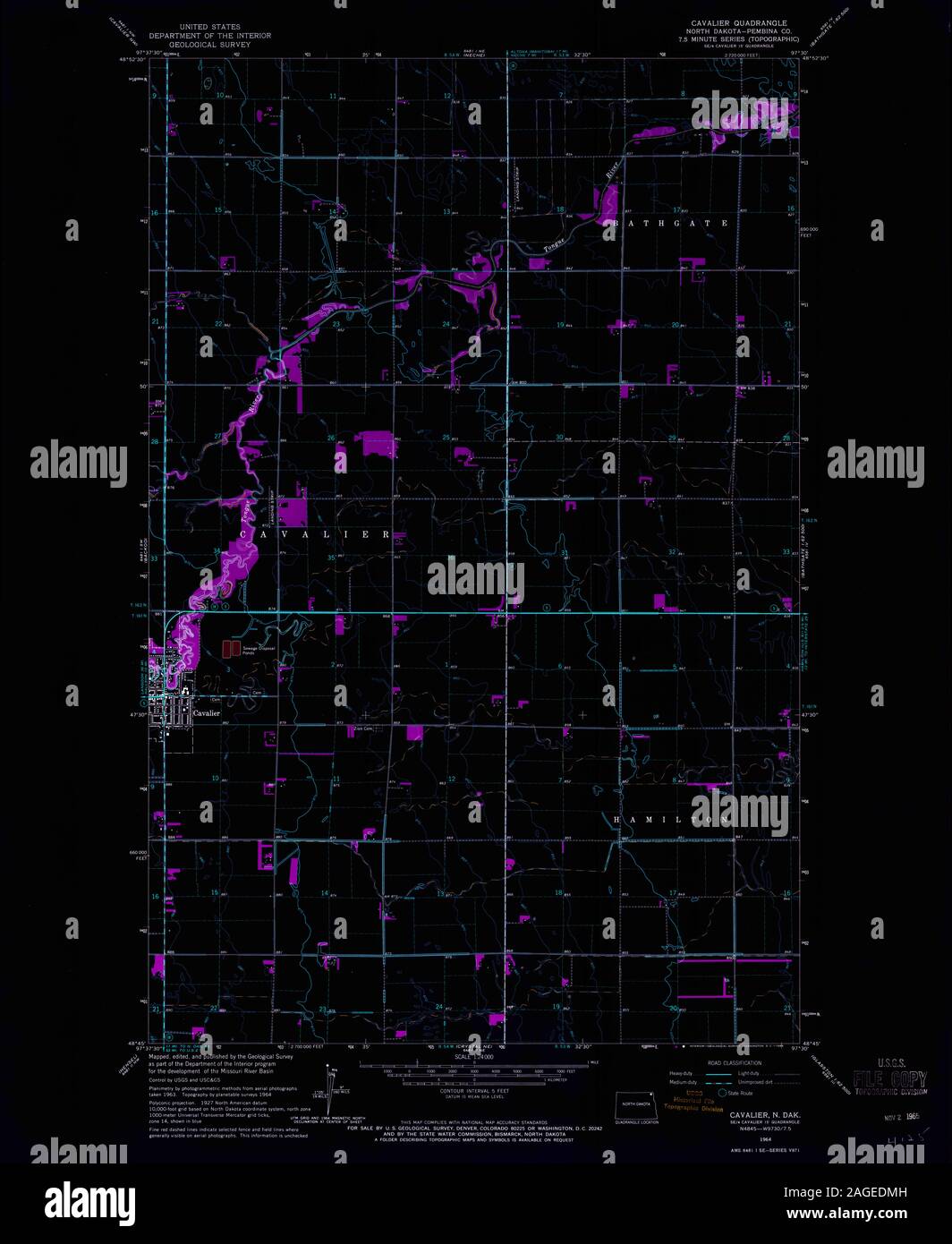 Cavalier north dakota map hi-res stock photography and images - Alamy