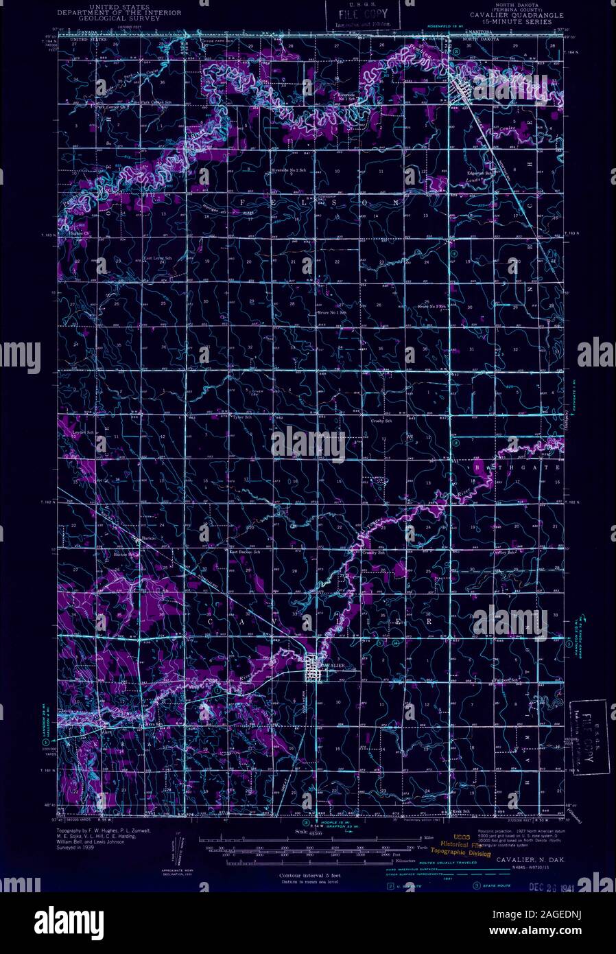 Cavalier north dakota map hi-res stock photography and images - Alamy