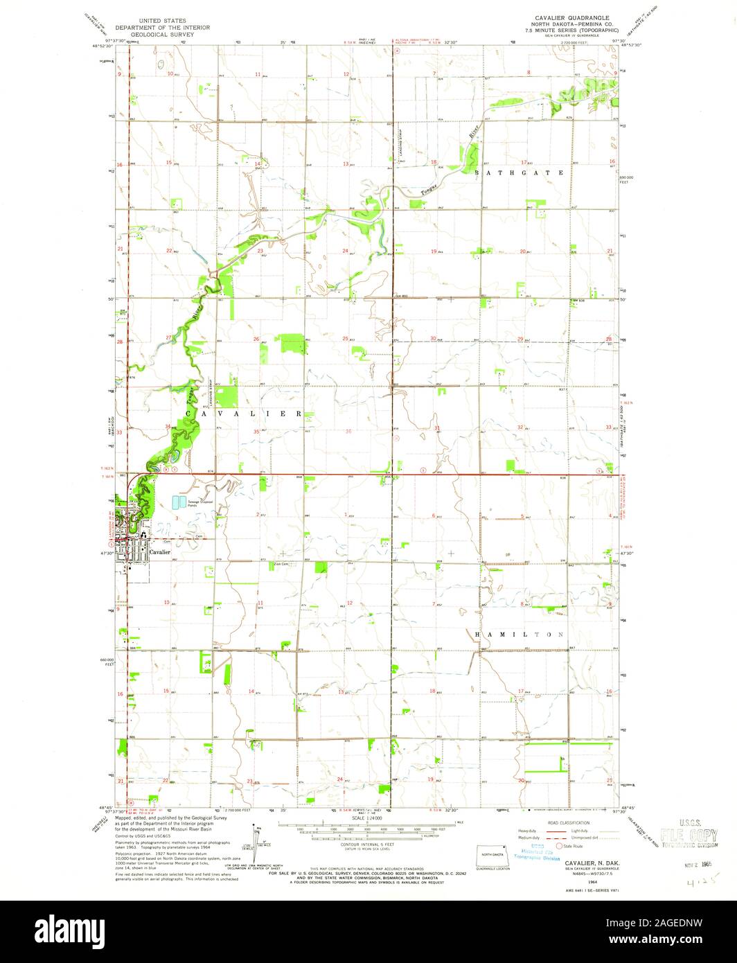 Cavalier north dakota map hi-res stock photography and images - Alamy