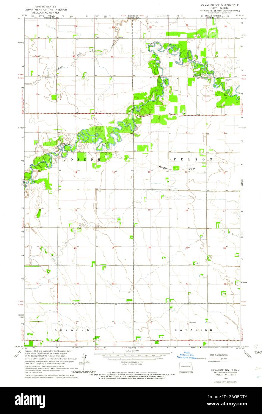 Cavalier north dakota map hi-res stock photography and images - Alamy
