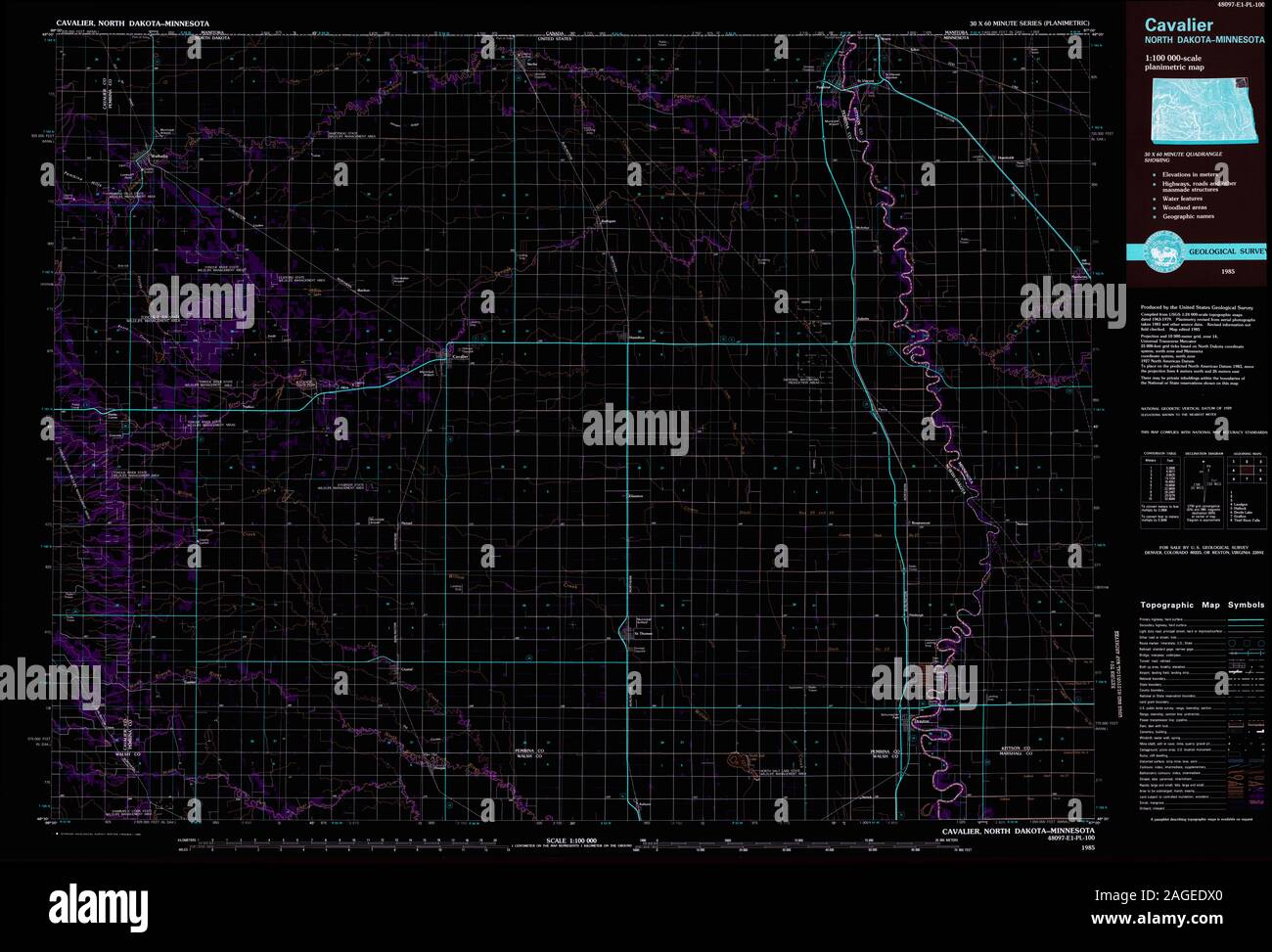 Cavalier north dakota map hi-res stock photography and images - Alamy