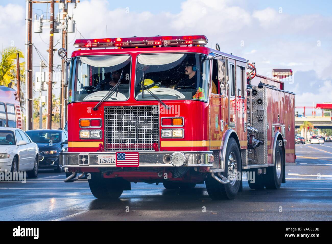 Dec 8, 2019 Los Angeles / CA / USA - Los Angeles county fire department ...