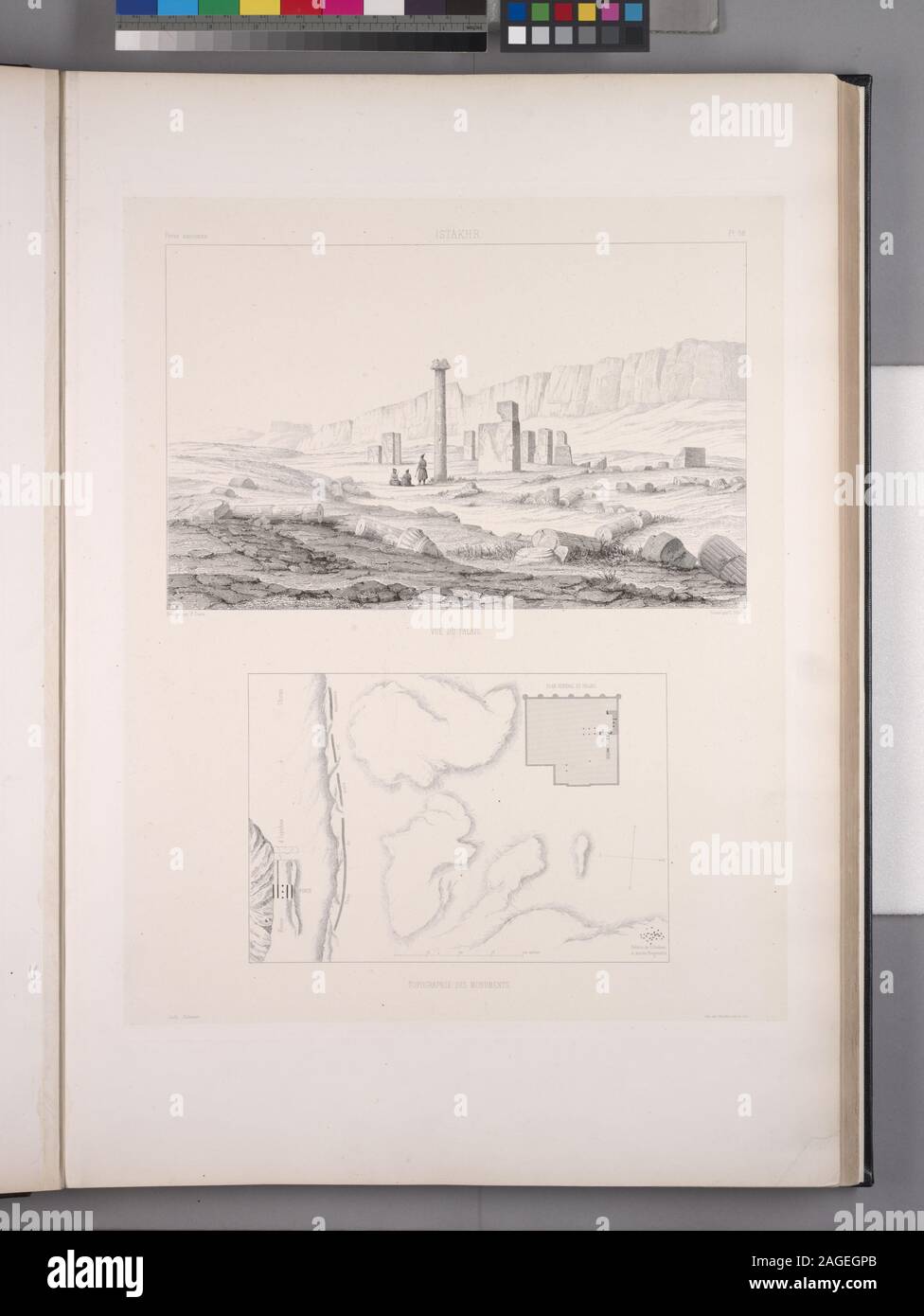 Istakhr. Vue du palais; Topographie des monuments.; Istakhr. Vue du ...