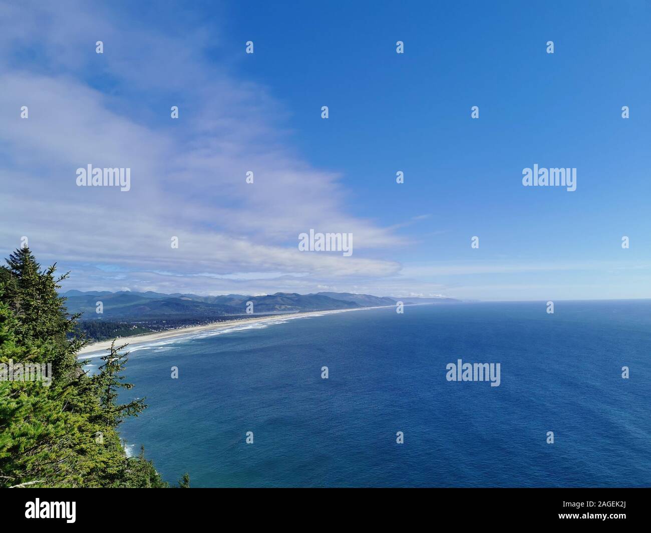 High angle shot of the sea near the shore under the cloudy sky Stock ...