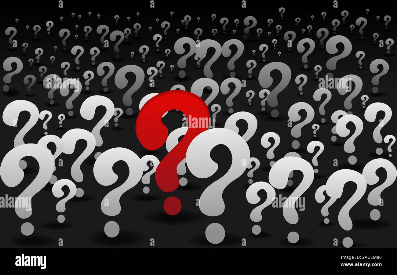 Question signs When word, FAQ help. problem solve realistic vector ...