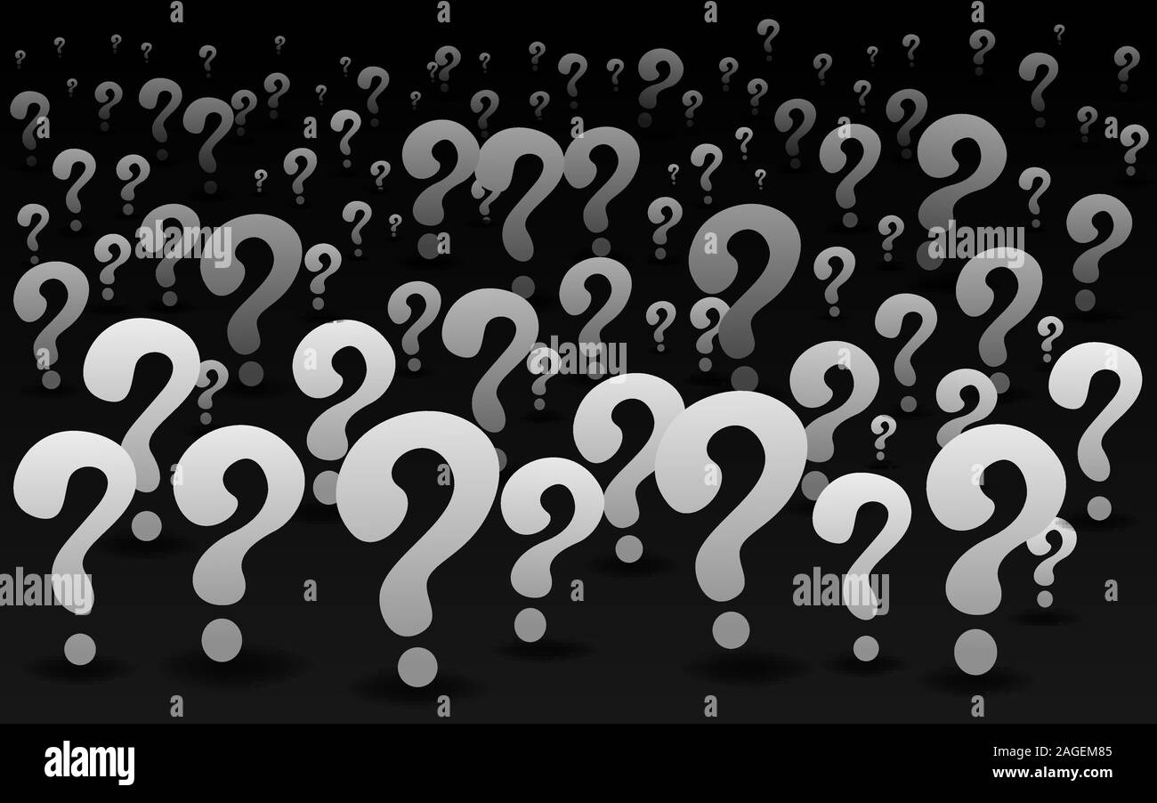 Question signs When word, FAQ help. problem solve realistic vector ...