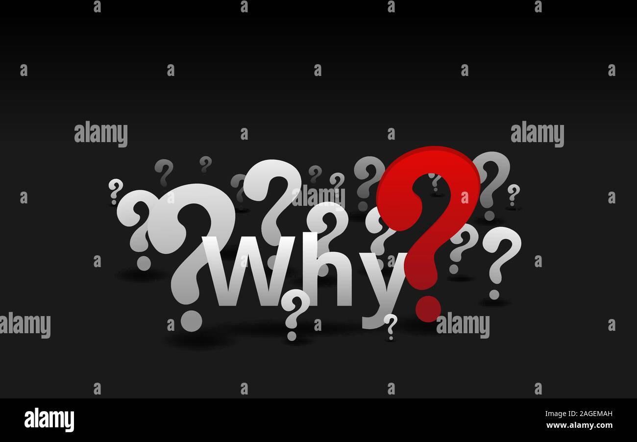 Question signs Why word, FAQ help. problem solve realistic vector ...