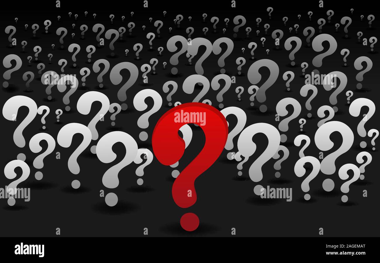 Question signs When word, FAQ help. problem solve realistic vector ...