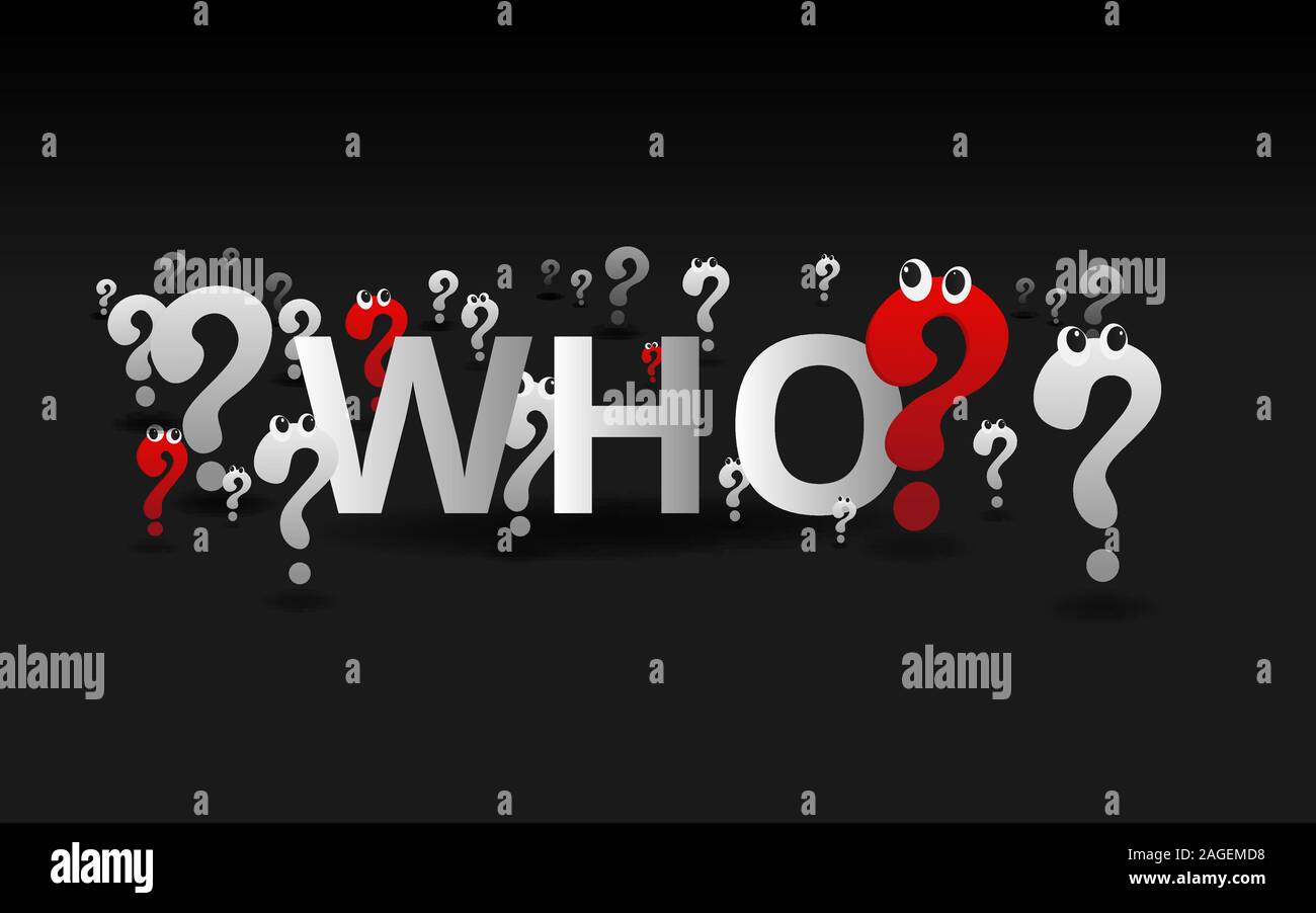 Question signs and Who word , FAQ help. problem solve realistic vector ...