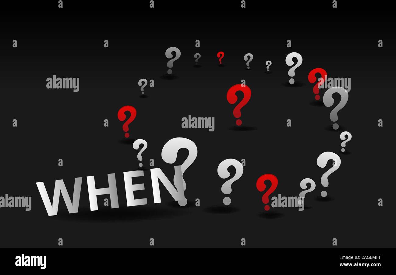 Question signs When word, FAQ help. problem solve realistic vector ...