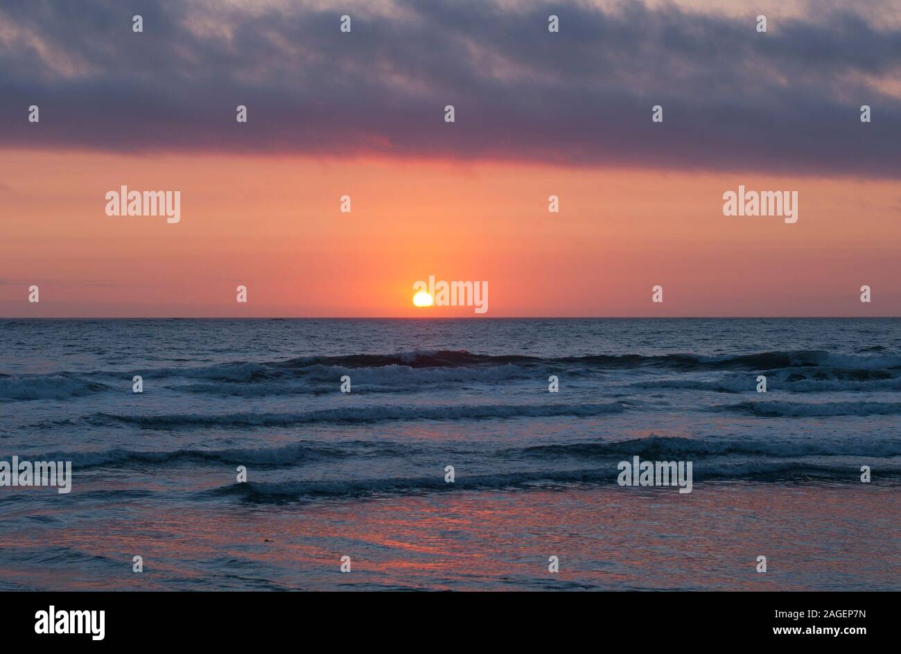 Sunset on Trinidad State Beach in California Stock Photo - Alamy