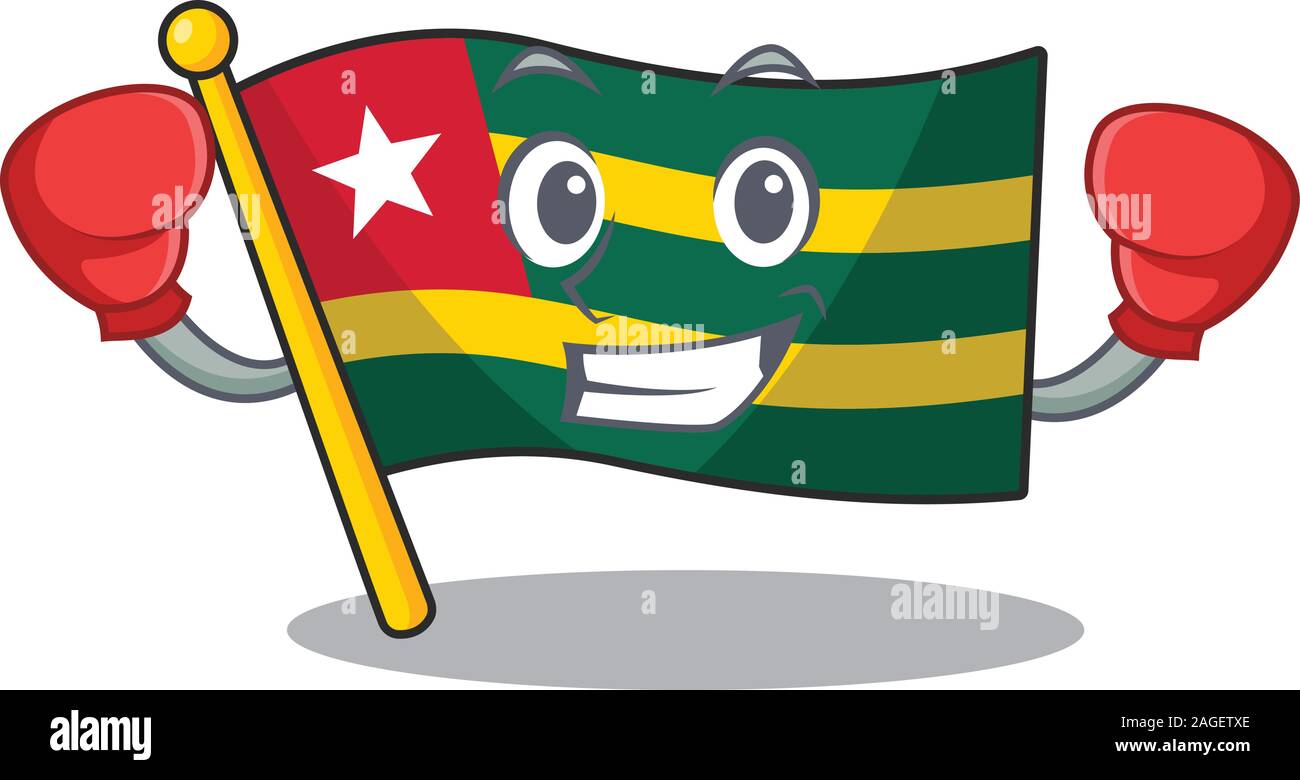 Happy Boxing flag togo Scroll mascot character style Stock Vector Image ...