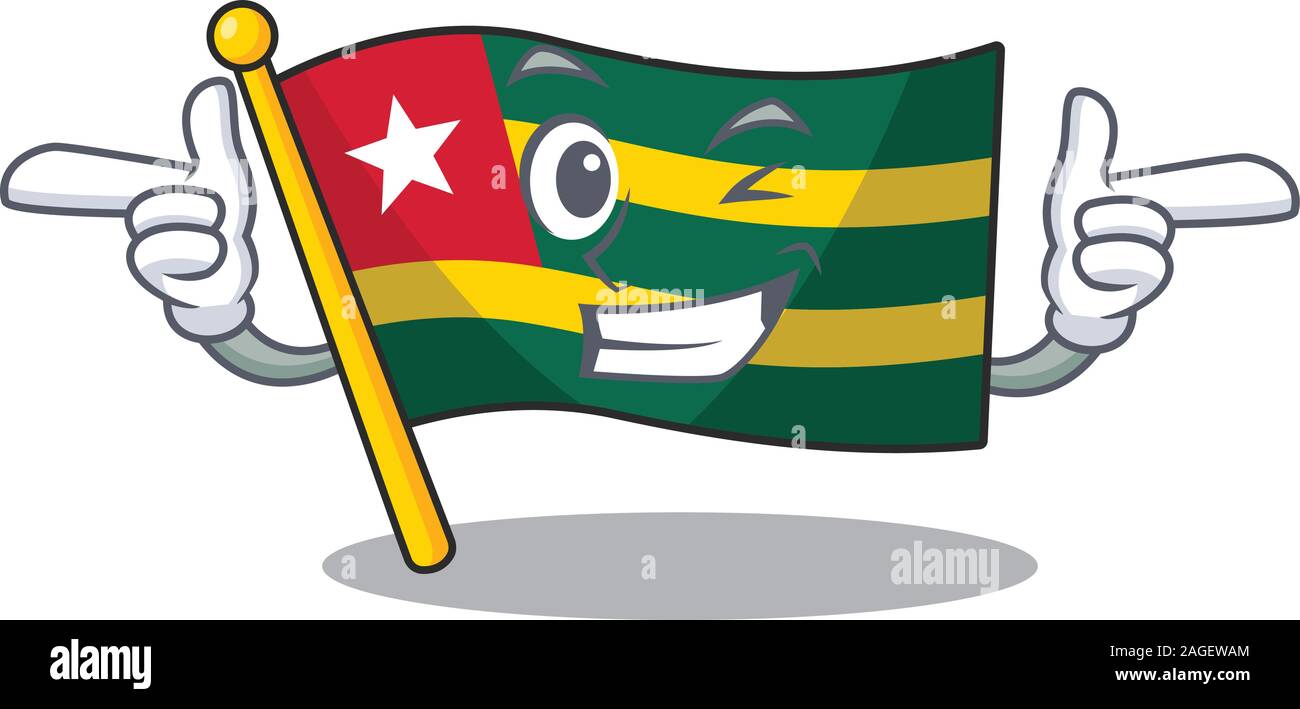 Flag togo Scroll mascot cartoon design with Wink eye Stock Vector Image ...