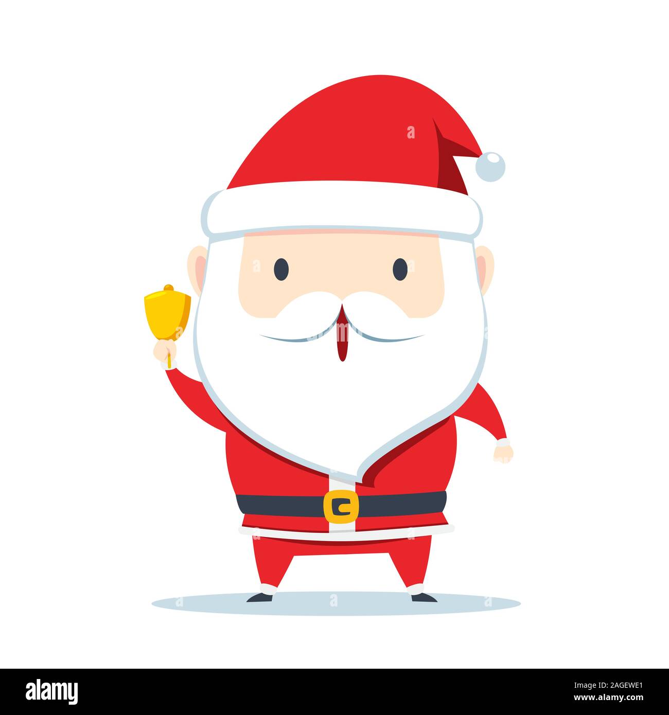 Santa Claus is holding and ringing the bell Stock Vector Image & Art ...