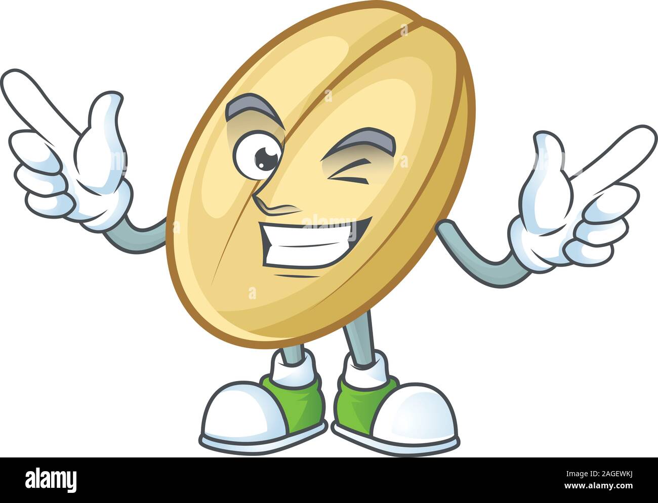 Funny split bean cartoon character style with Wink eye Stock Vector ...