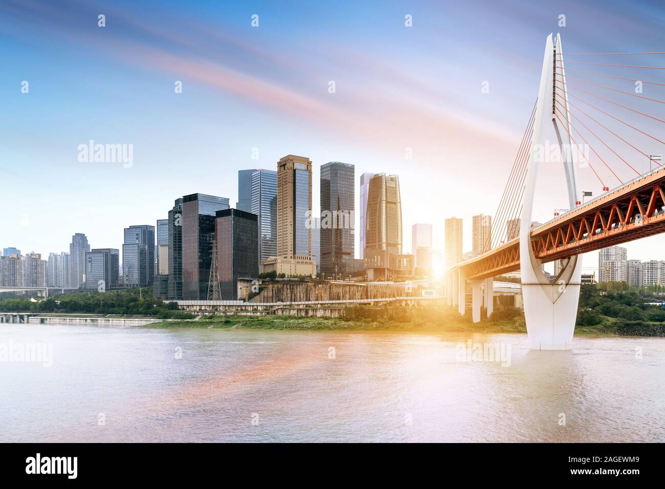 Chongqing city skyline, modern bridges and skyscrapers Stock Photo - Alamy