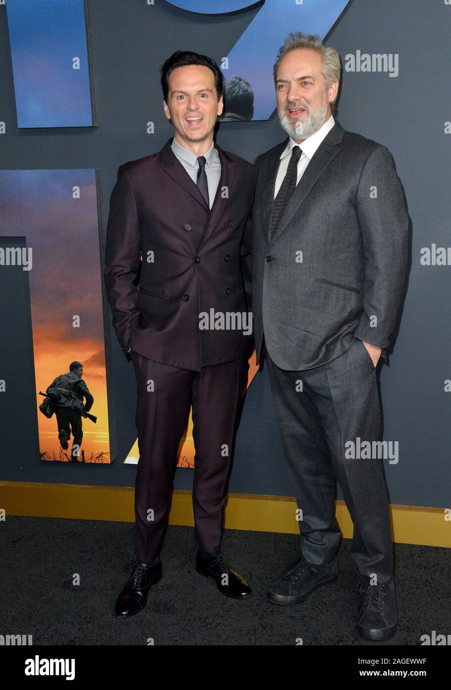 Los Angeles, USA. 18th Dec, 2019. Andrew Scott & Sam Mendes at the ...
