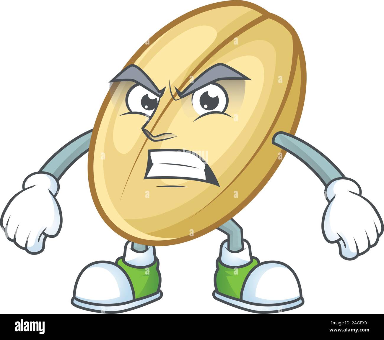 Picture of split bean cartoon character with angry face Stock Vector ...
