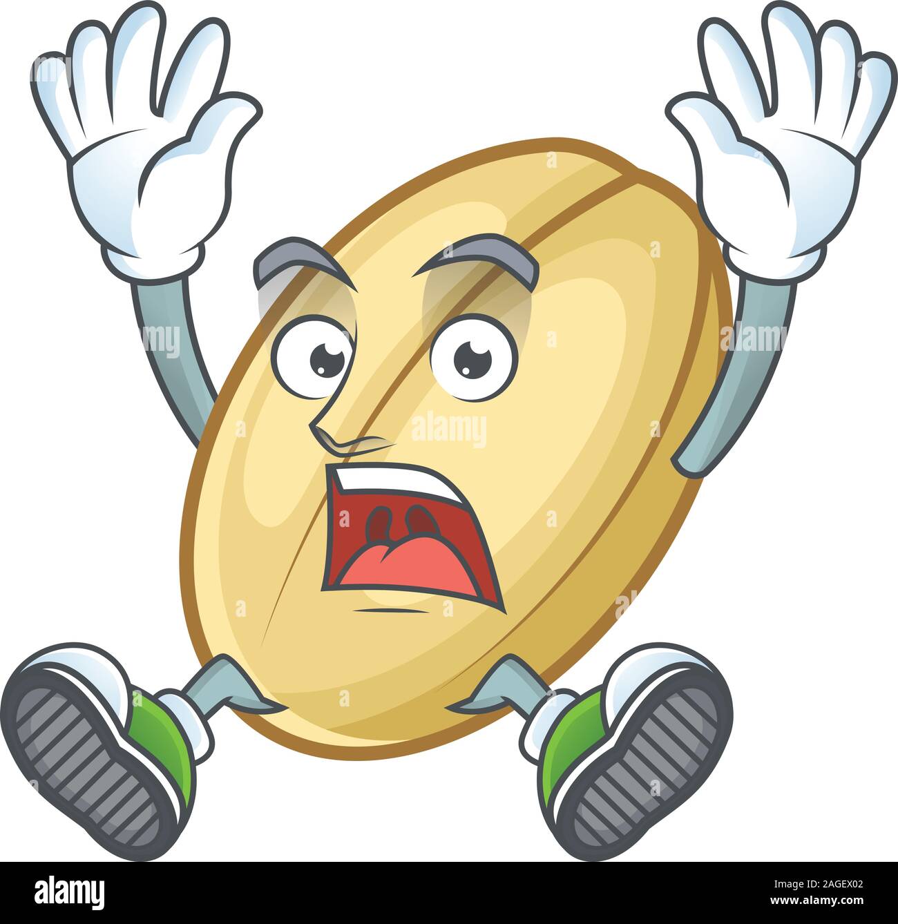 Cartoon character of split bean style with shocking gesture Stock ...
