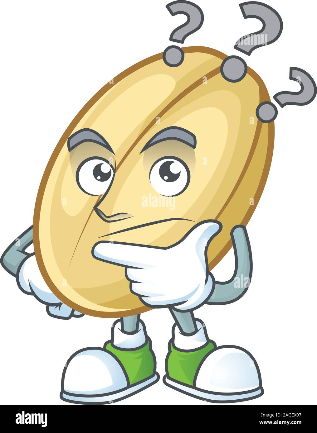 cartoon character of split bean with confuse gesture Stock Vector Image ...