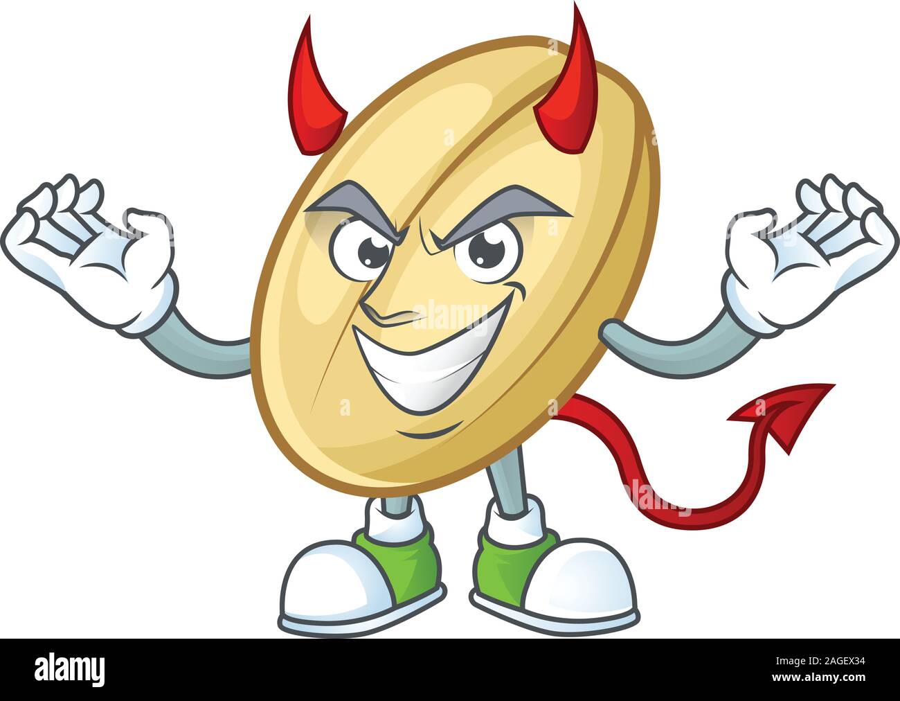 Picture of split bean as a Devil cartoon mascot Stock Vector Image ...