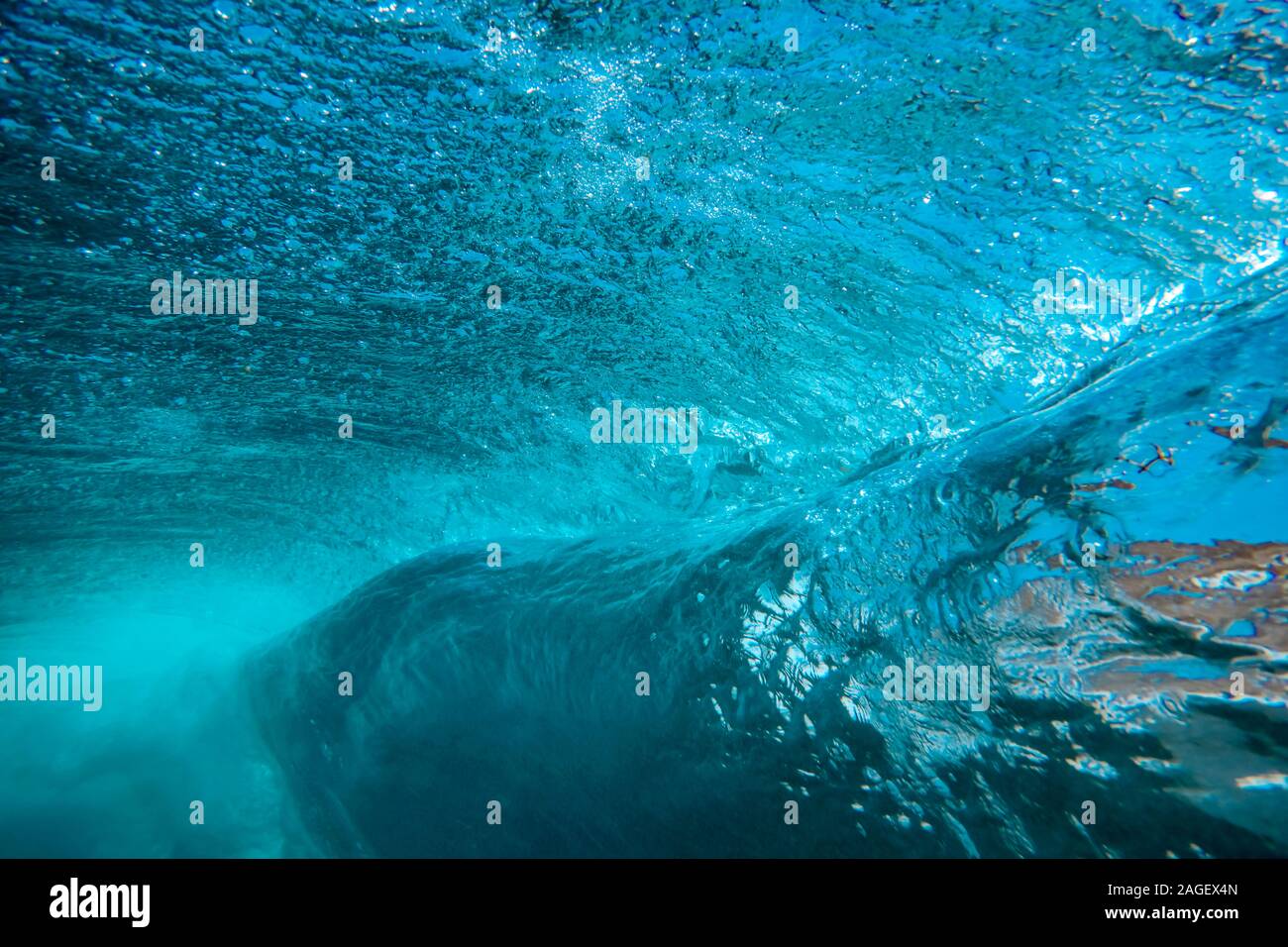Underwater view of ocean wave Stock Photo - Alamy