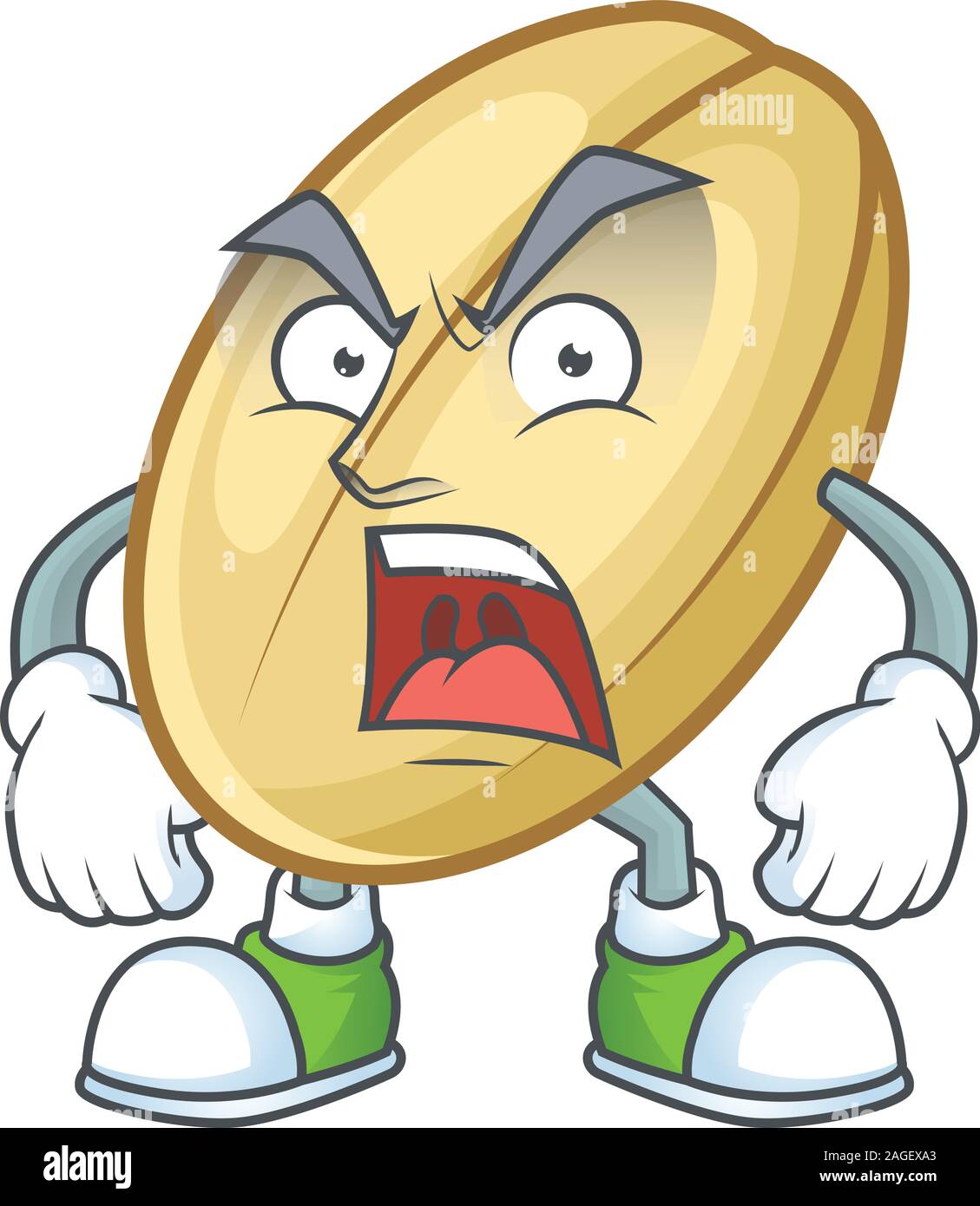 angry face of split bean cartoon character style Stock Vector Image ...