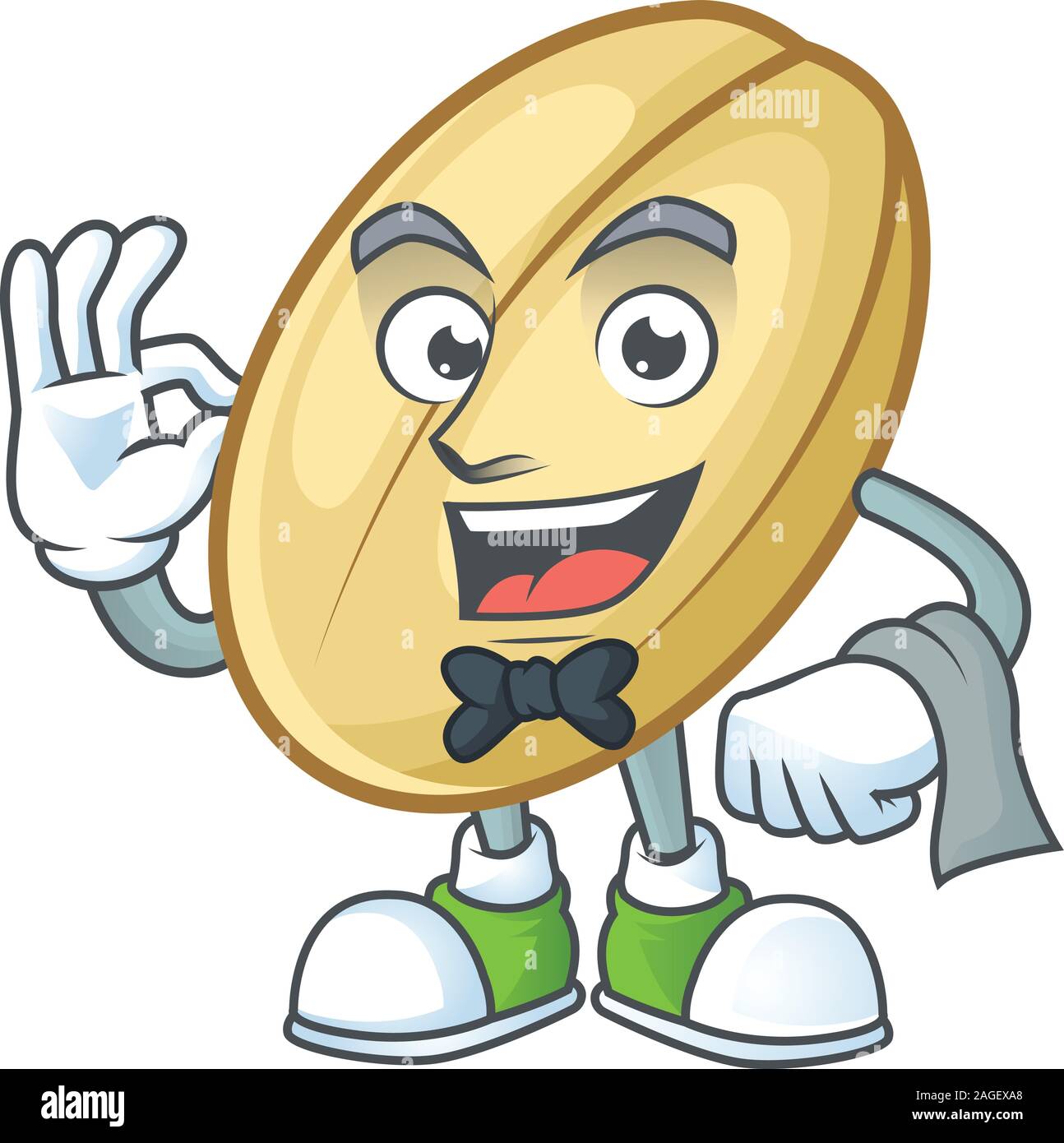 Split bean cartoon character as a Waiter look Stock Vector Image & Art ...