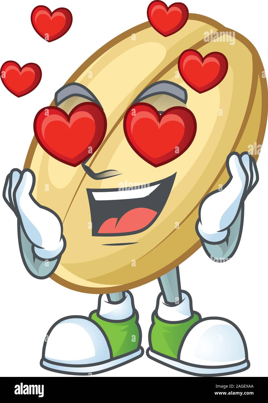 Super cute Falling in love split bean cartoon character Stock Vector ...