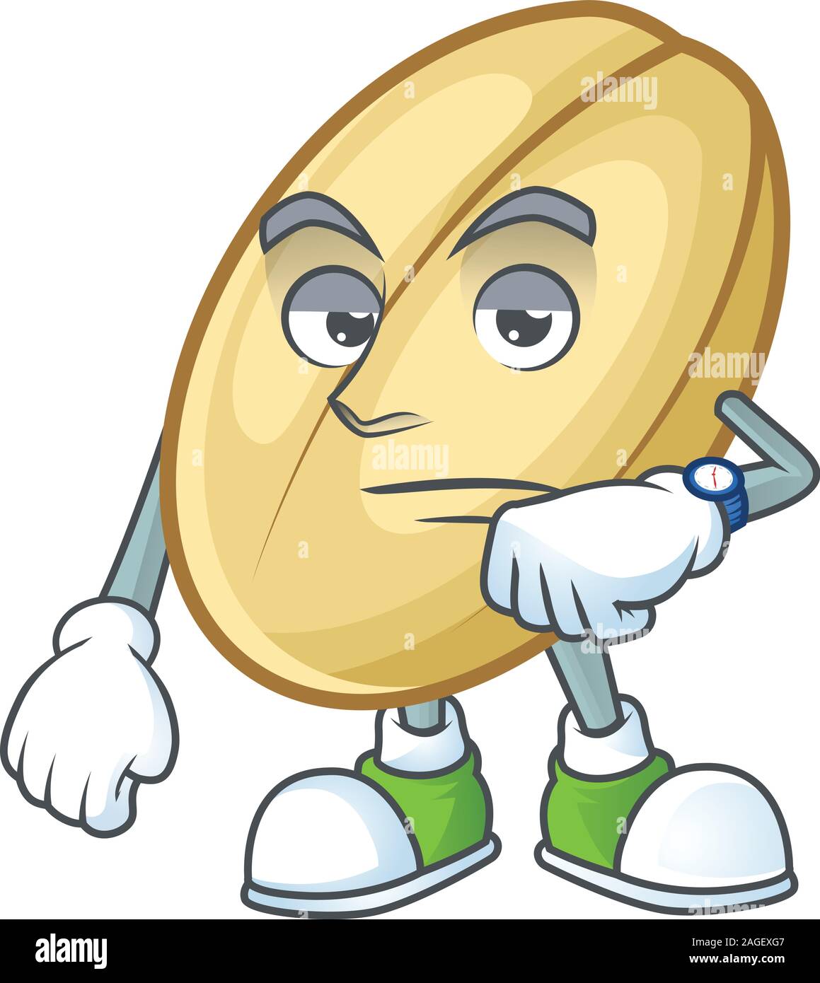 Picture of waiting split bean on cartoon mascot style design Stock ...