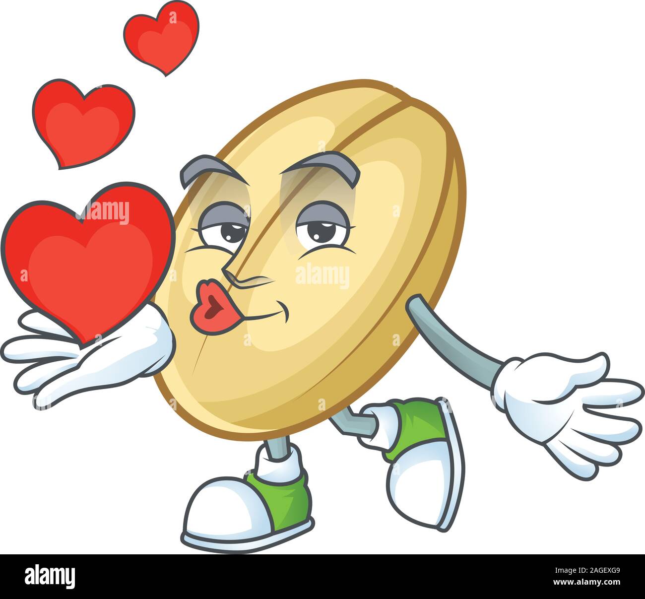 Happy split bean cartoon character mascot with heart Stock Vector Image ...