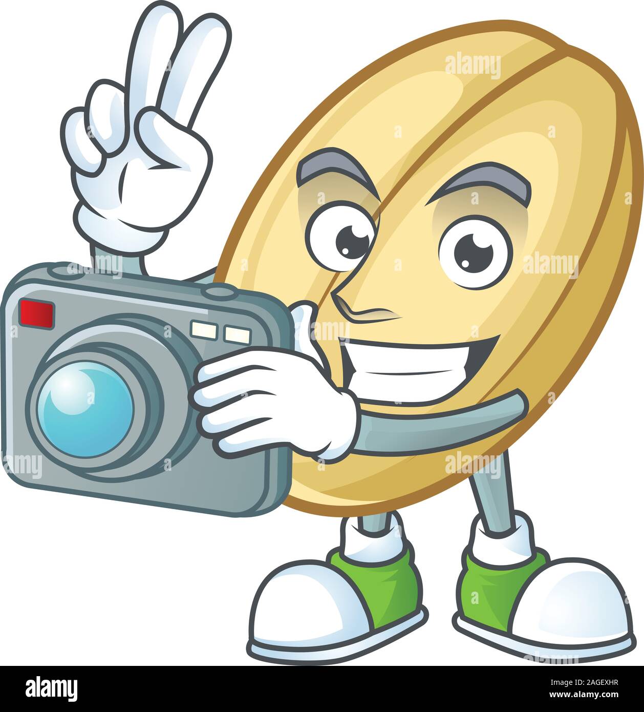 Smart Photographer split bean cartoon mascot with a camera Stock Vector ...