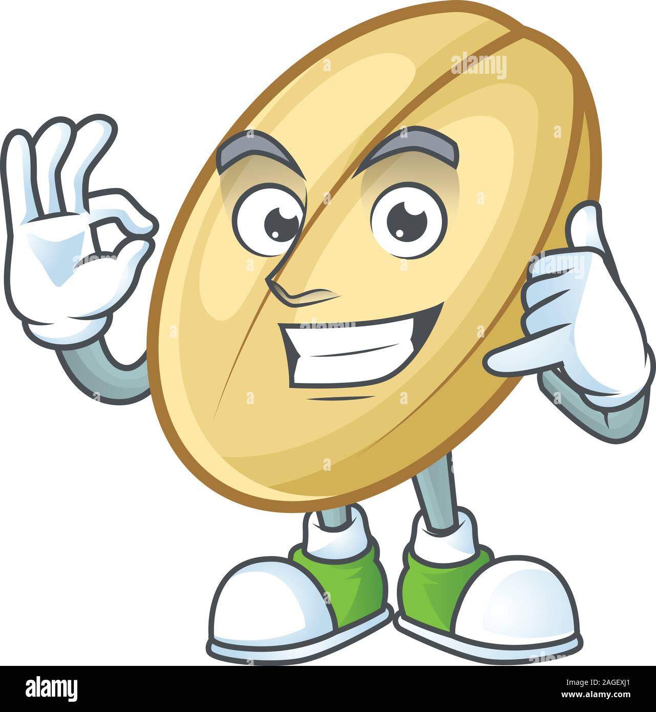 Call me cool split bean cartoon character design Stock Vector Image ...