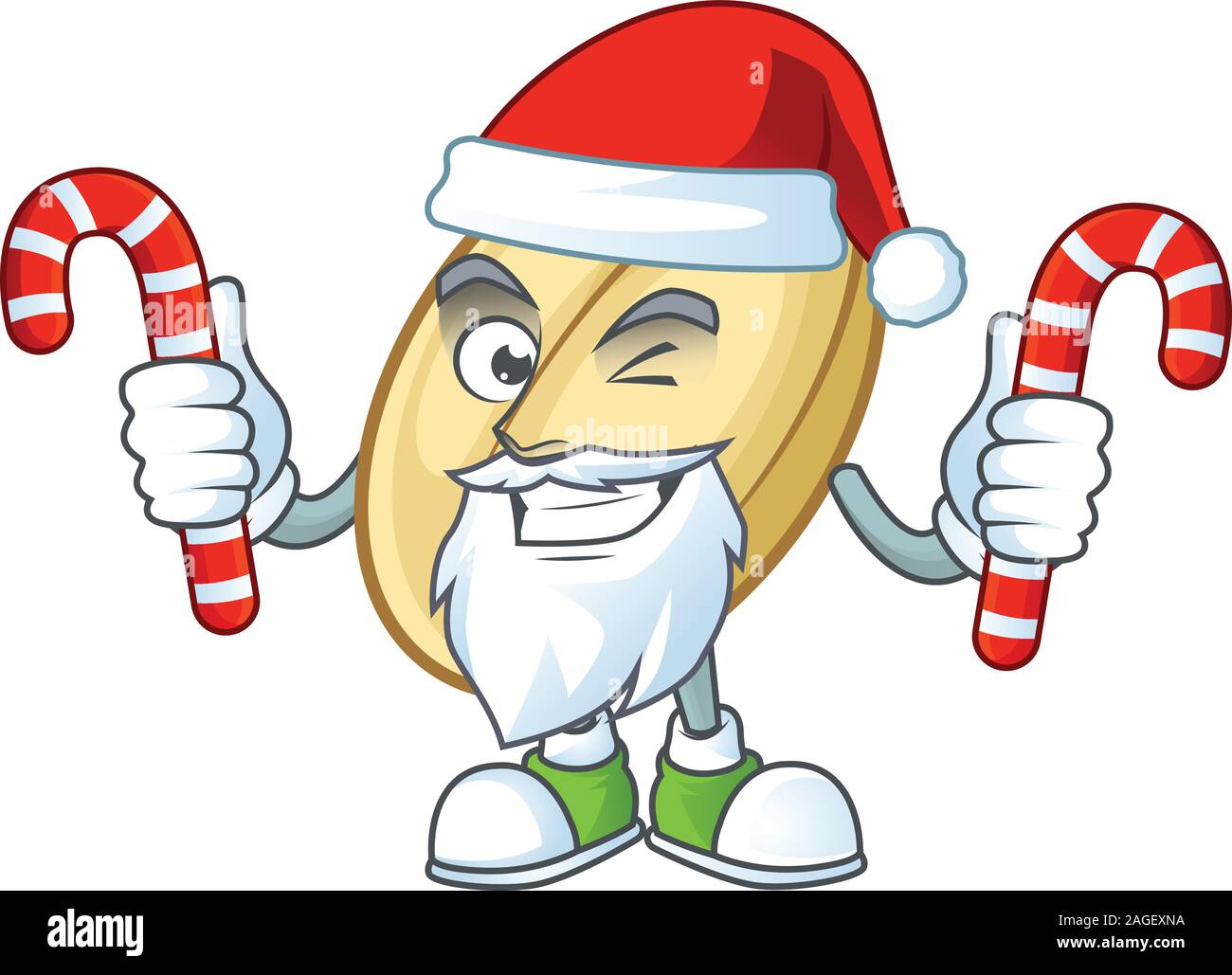 Split bean Cartoon character in Santa Claus with candy Stock Vector ...
