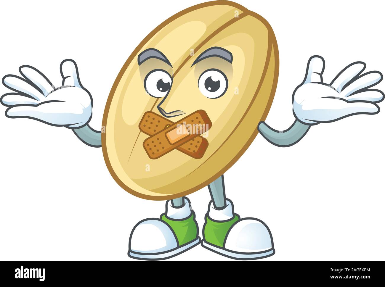 Split bean cartoon character style with silent gesture Stock Vector ...