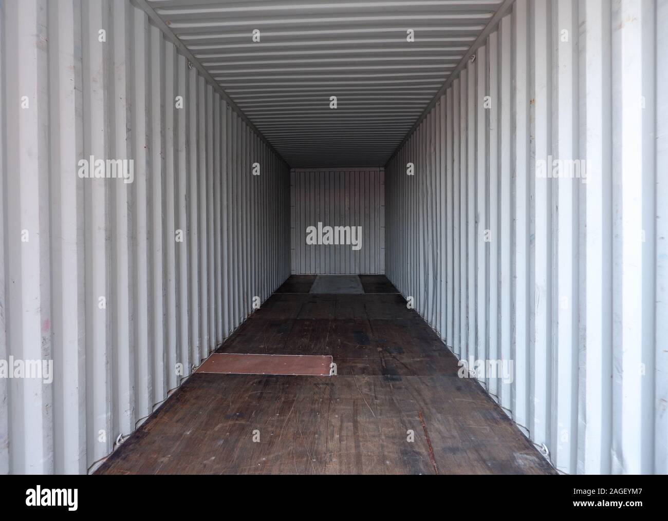 Container inside view Import and export concept Stock Photo - Alamy