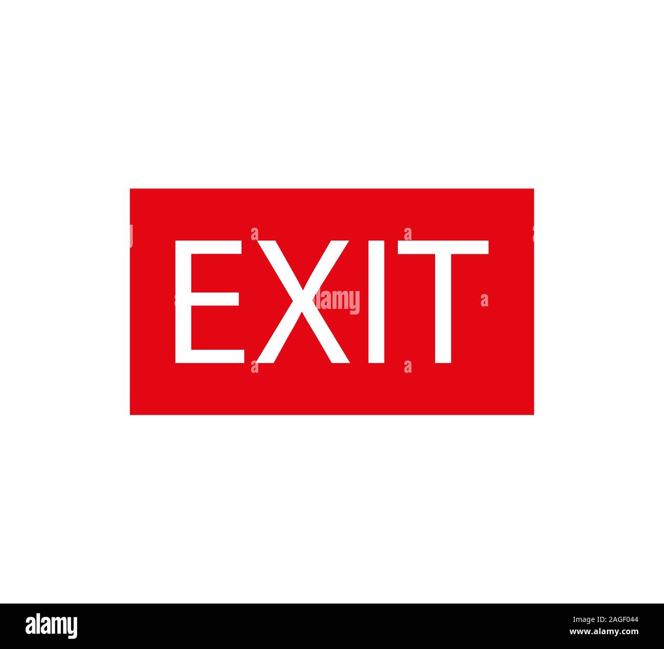 Red exit sign. Vector illustration, flat design Stock Vector Image ...