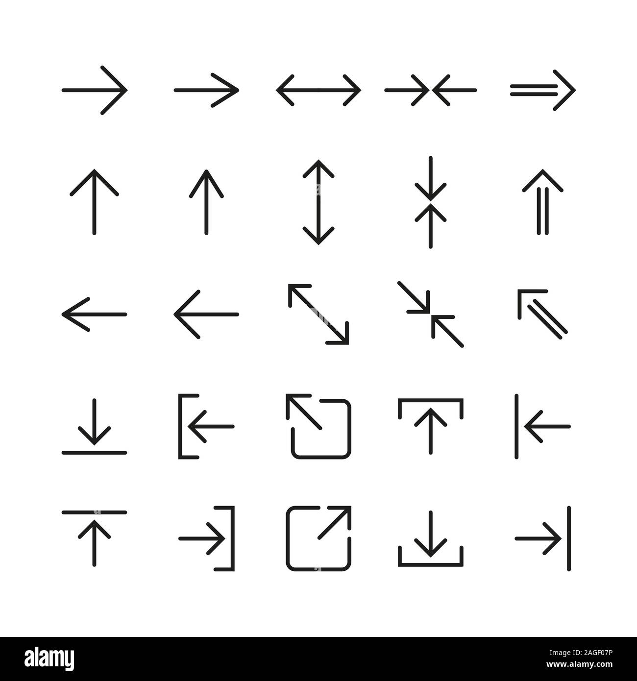 Line Arrow icon set. Vector illustration, flat design Stock Vector ...