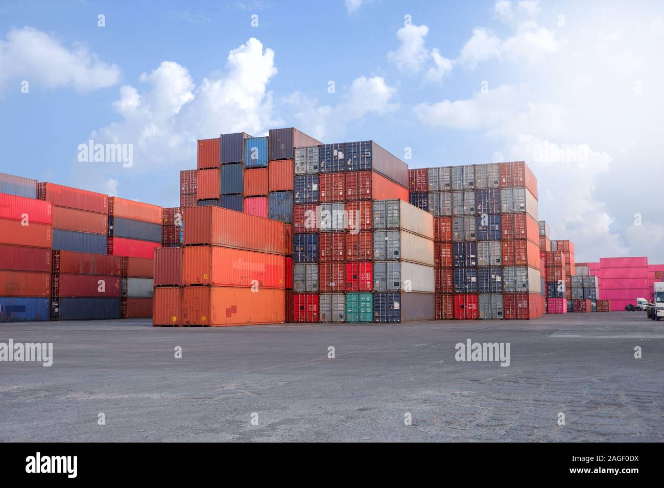 Container stack Import and export concept Stock Photo - Alamy