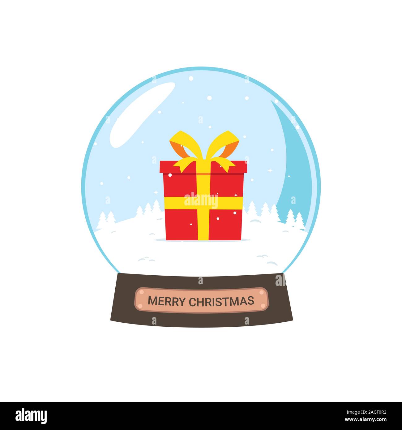 Winter Snow globe with a big gift box inside Stock Vector Image & Art ...