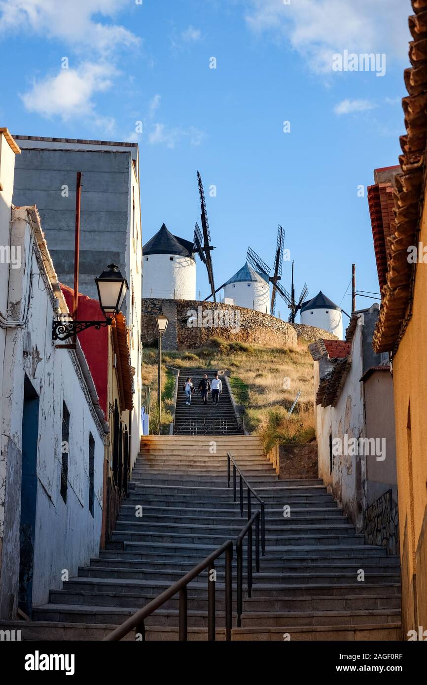 Consuegra, Spain. 22nd Sep, 2019. The windmills of Consuegra from the ...