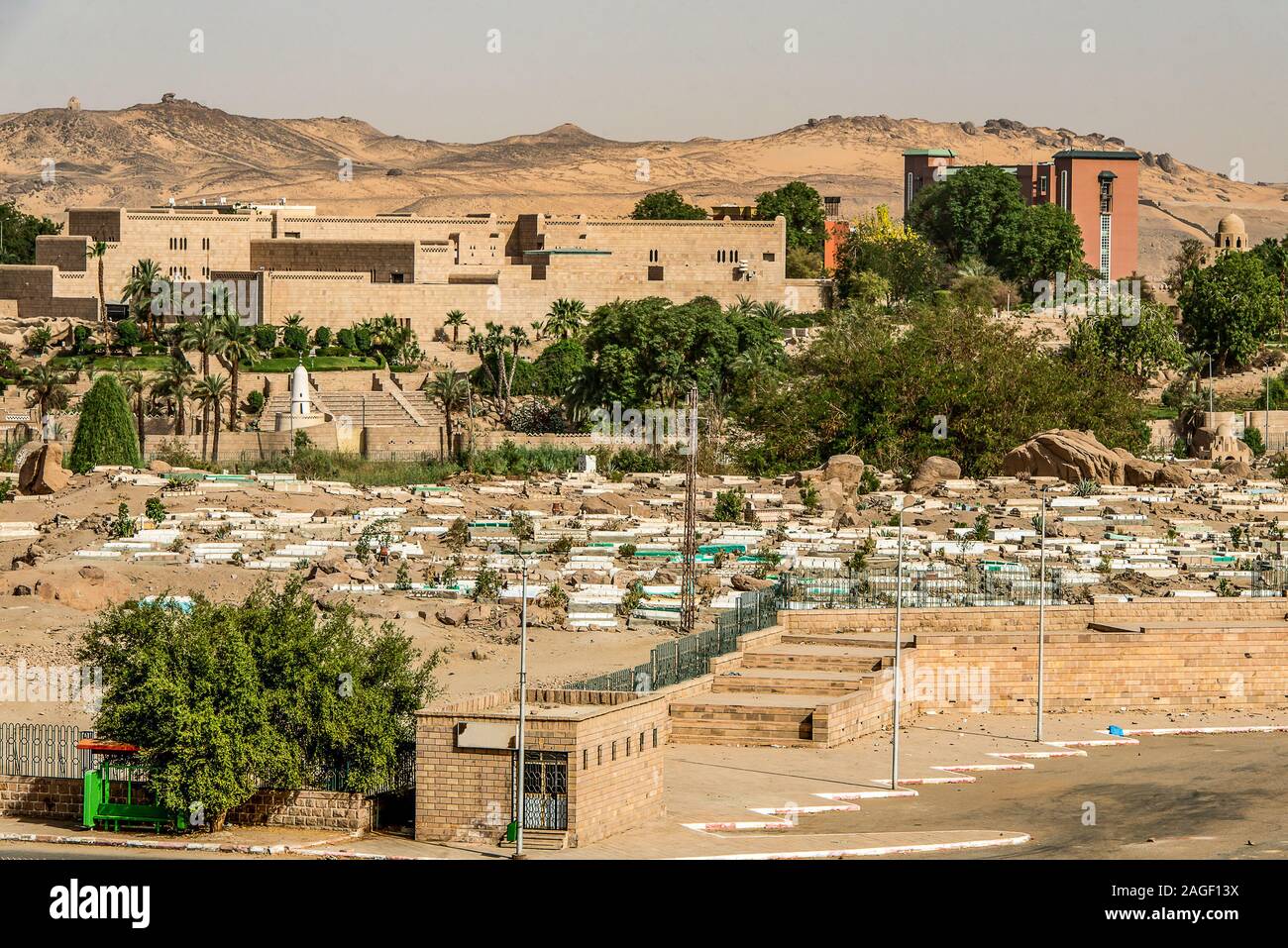 Typical Arab Cemetery in Aswan Egypt overview of the tombs Stock Photo ...