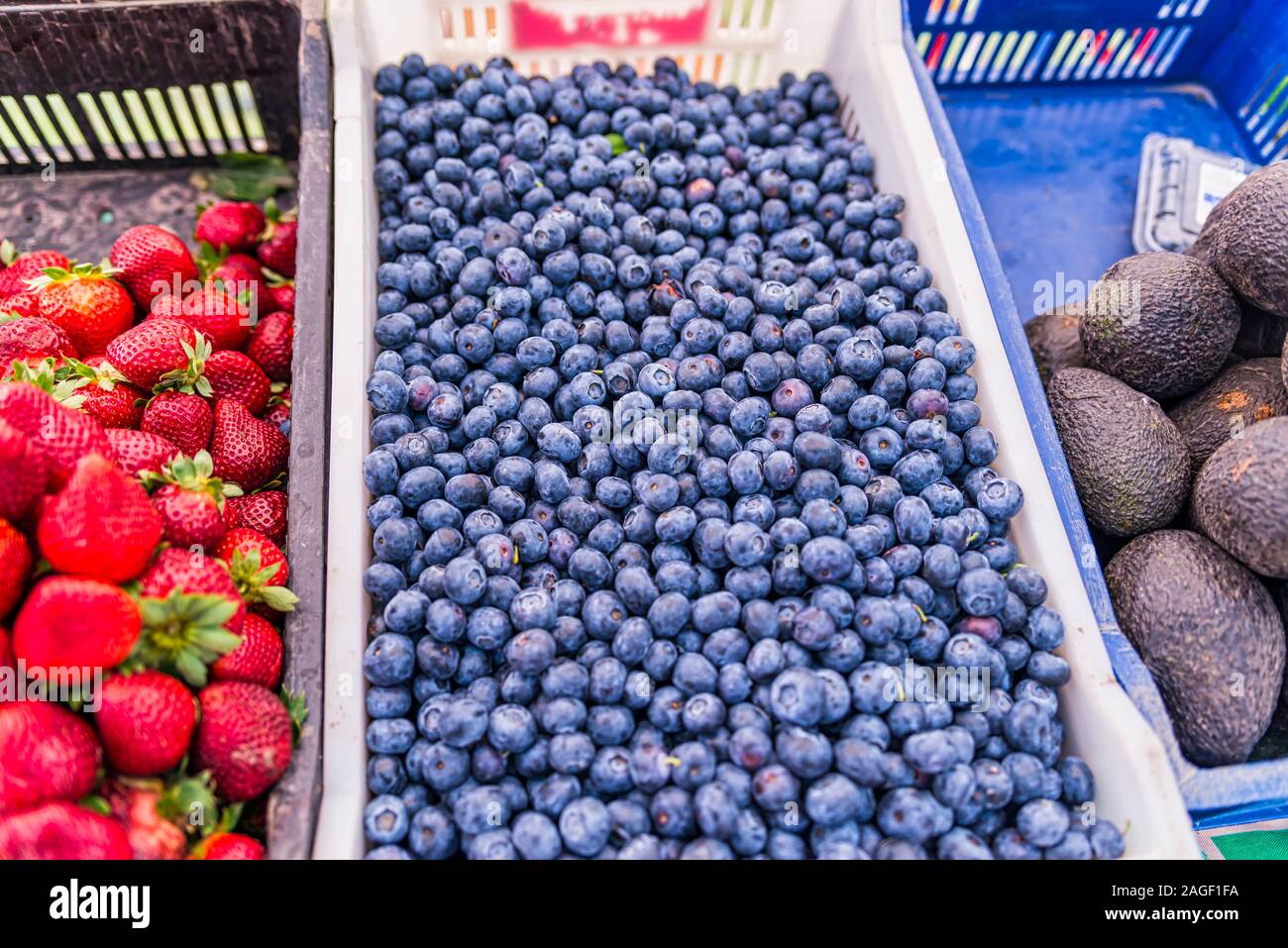 Fresh blueberry. Top view. Concept of healthy and dieting eating Stock ...
