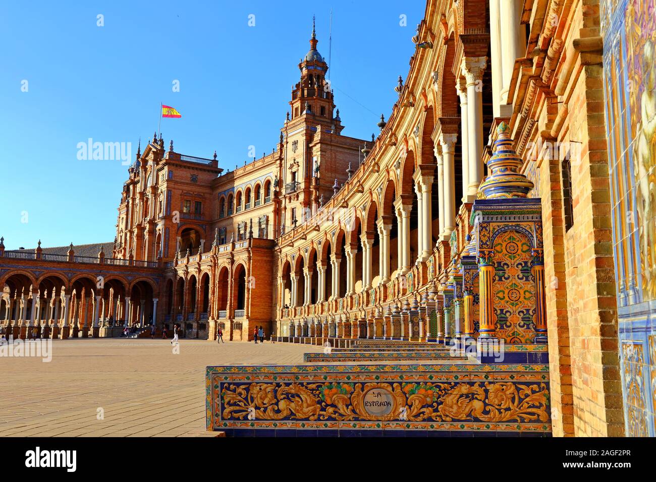 Scenic view of Beautiful architecture Plaza de Espana (Spainish Square ...