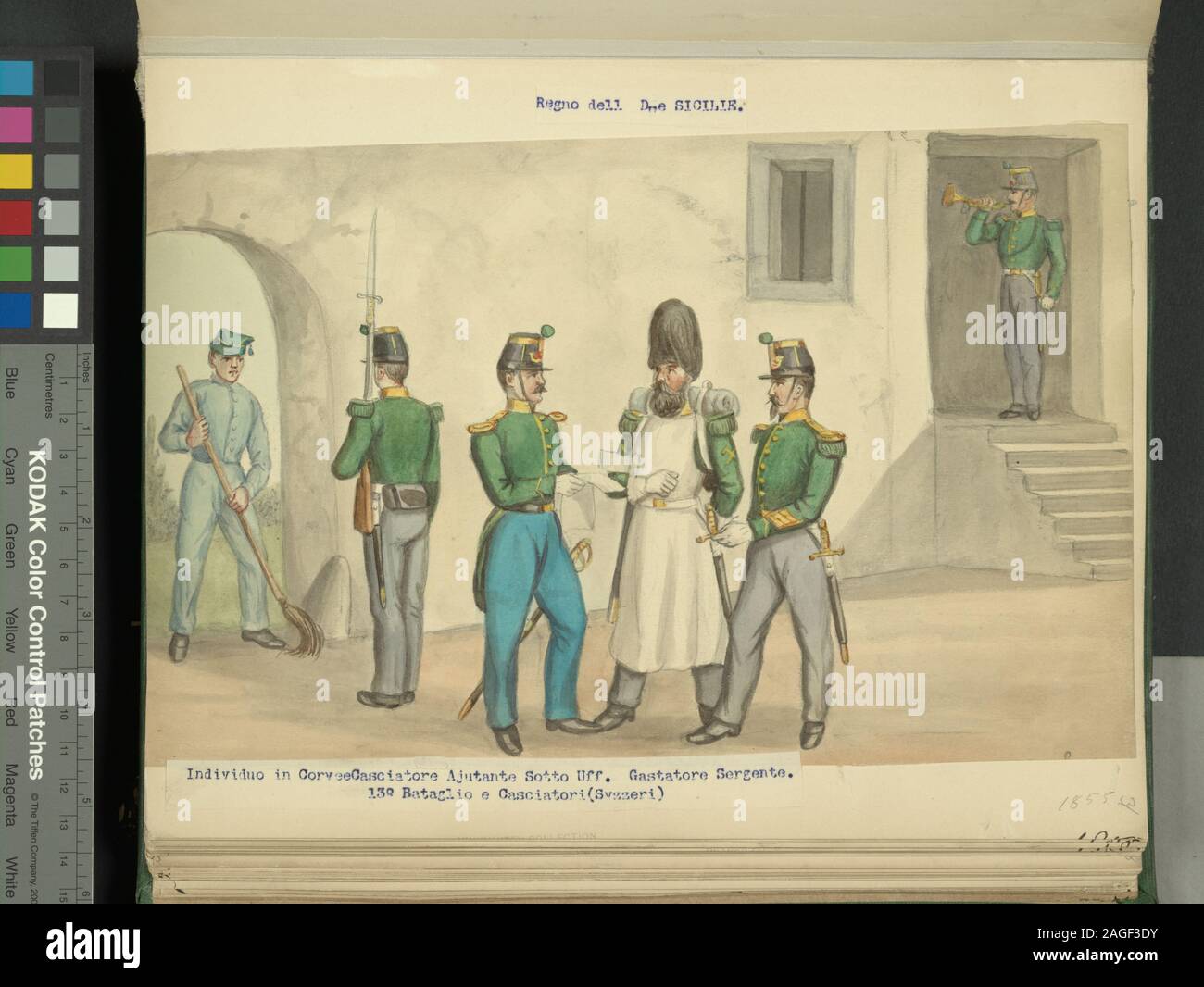 Italy Italian soldier. Kingdom of the Two Sicilies, 1854-1856.; Italy Italian soldier. Kingdom ...