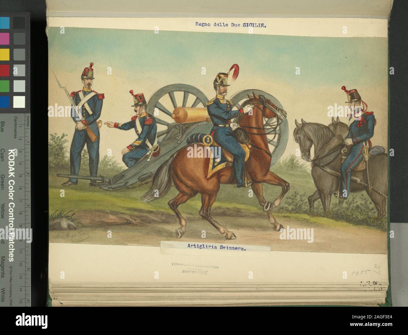 Italy Italian soldier. Kingdom of the Two Sicilies, 1854-1856.; Italy Italian soldier. Kingdom ...