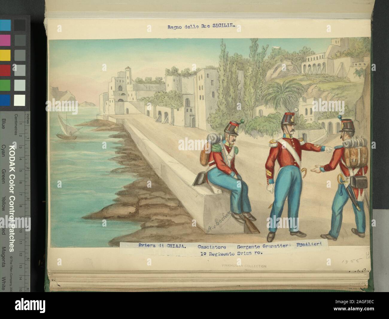 Italy Italian soldier. Kingdom of the Two Sicilies, 1854-1856.; Italy Italian soldier. Kingdom ...