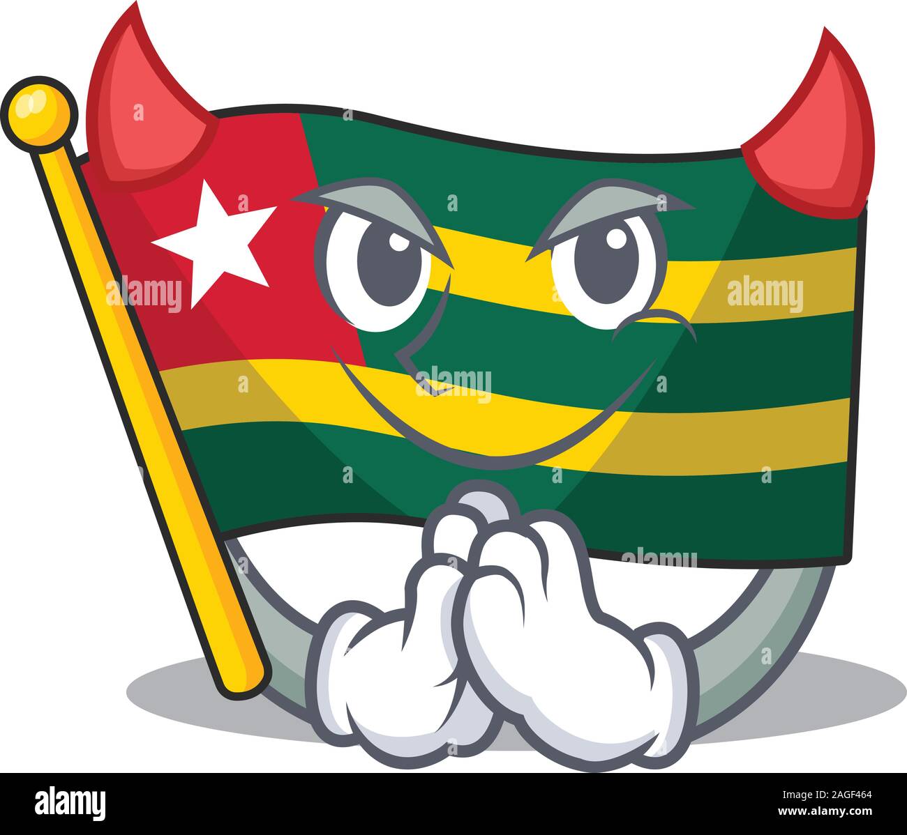 Devil Cartoon character of flag togo Scroll design Stock Vector Image ...