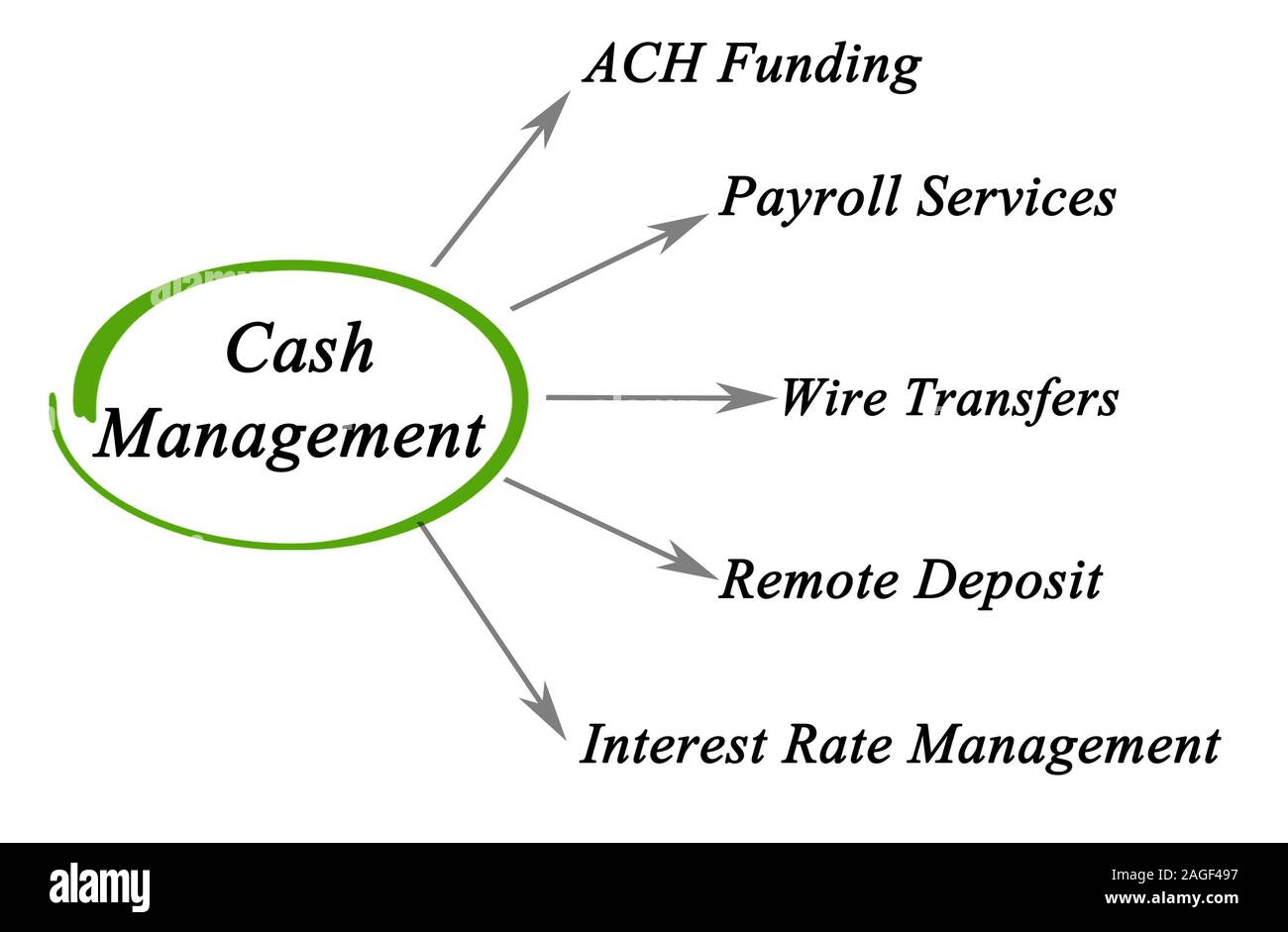 Components of cash Management Stock Photo - Alamy